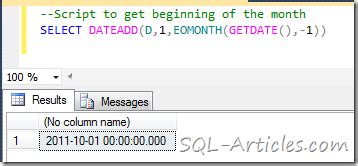 Finding END Of Month In SQL Server Denali Using EOMONTH Function SQL