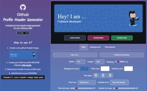 create a header image create an excellent github profile with