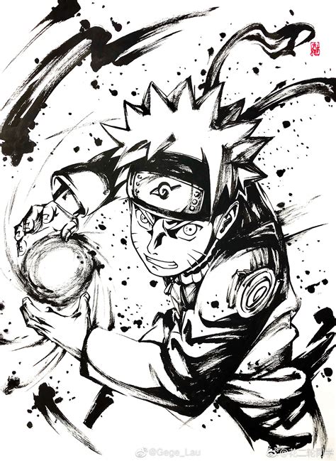 Naruto Fan Art Black And White
