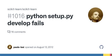 Python Setuppy Develop Fails · Issue 1016 · Scikit Learnscikit Learn · Github