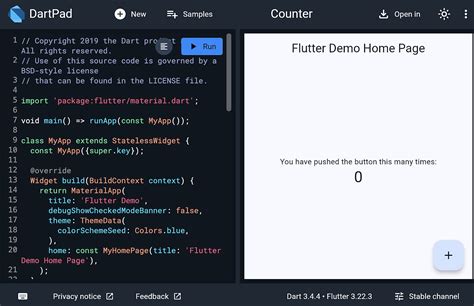 Dartpad 웹에서 직접 Dart 프로그래밍을 체험해 보세요 Ide