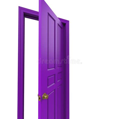 Open Isolated Door Closed 3d Illustration Purple Rendering Stock Illustration Illustration Of