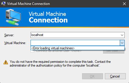 Error Loading Hyper V Virtual Machine Connections Azurecurve