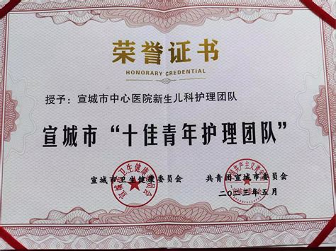 【祝贺】我院新生儿科荣获2023年宣城市“十佳青年护理团队”宣城市中心医院
