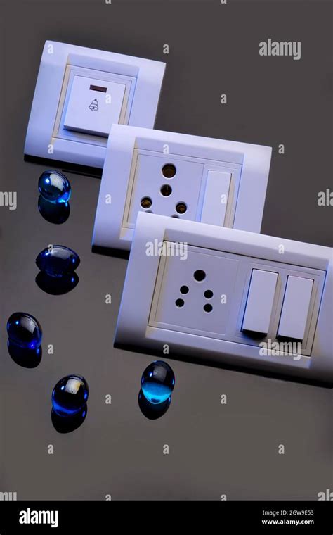 Wall Switch Power Electronic Component Socket Different And Modern Realistic Part Wall Switch