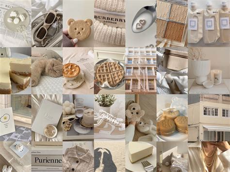Cream Wall Collage Kit Neutral Wall Collage Beige Aesthetic Etsy