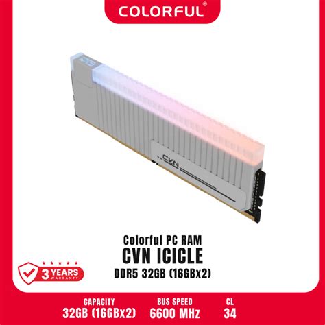 Colorful Ram Pc Cvn Icicle Ddr5 Bus 6600 Cl34 32gb 16gbx2 Xmp