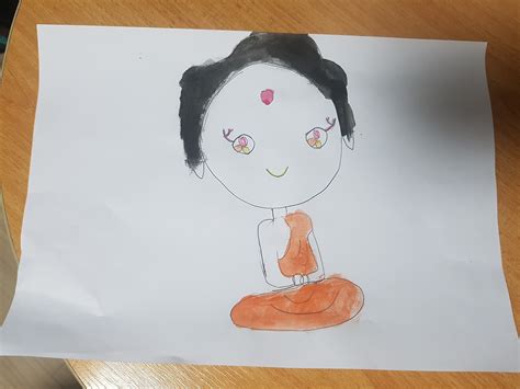 7살 딸이 그린 부처님