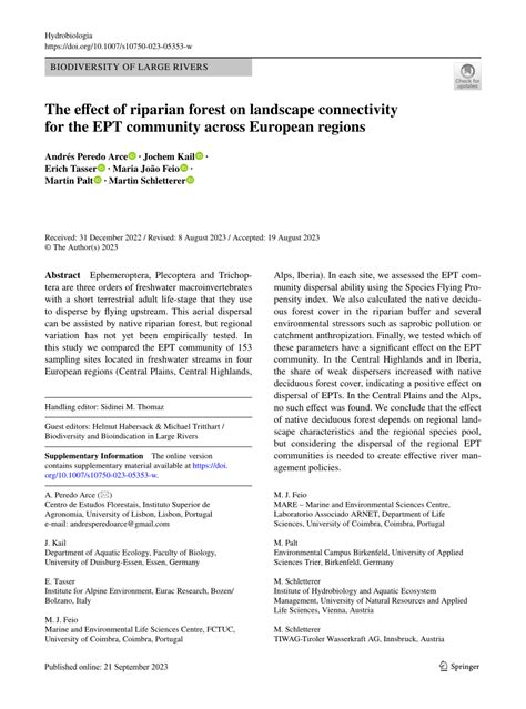 Pdf The Effect Of Riparian Forest On Landscape Connectivity For The
