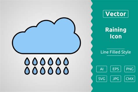 Vector Raining Filled Outline Icon Graphic By Muhammad Atiq Creative Fabrica