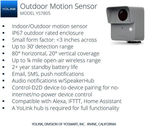 Yolink Lora Smart Outdoor Motion Sensor Starter Kit Driveway Alert Property Invasion