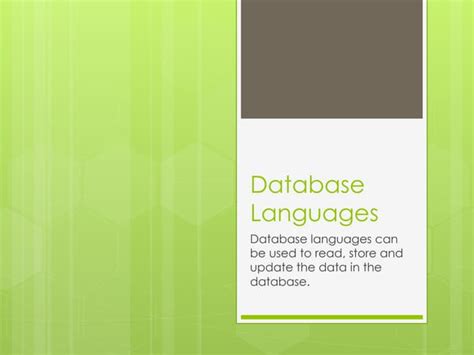 Database Languages Power Point Presentation Ppt