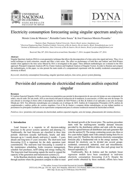 Pdf Electricity Consumption Forecasting Using Singular Spectrum Analysis