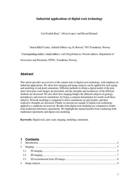 Industrial Applications Of Digital Rock Technology Keywords Digital