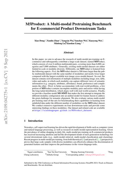Pdf M5product A Multi Modal Pretraining Benchmark For E Commercial Product Downstream Tasks