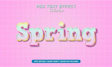 Premium Psd Cute Spring Psd Text Effect