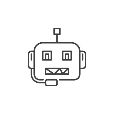 Ai Chatbot Robot Character Vector Concept Outline Icon 23093023 Vector Art At Vecteezy