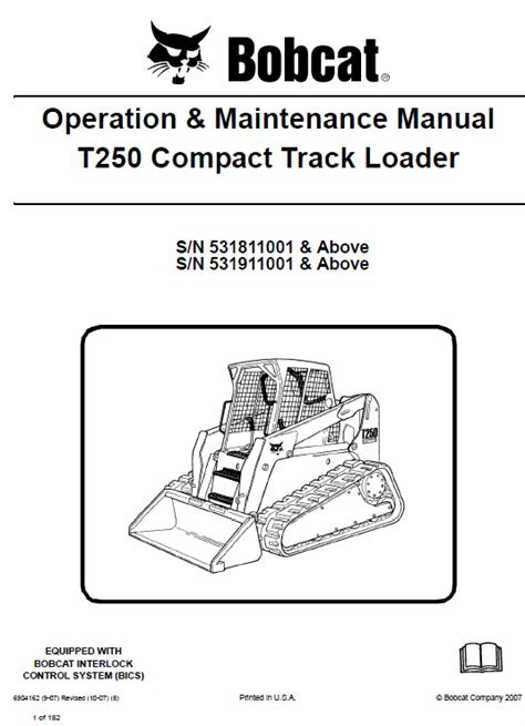 Bobcat T250 Loader Service Manual