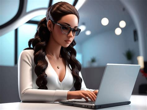 Premium Vector Woman Laptop Illustration