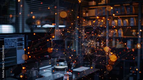 A Complex Network Graph With Interconnected Nodes And Color Coded Edges