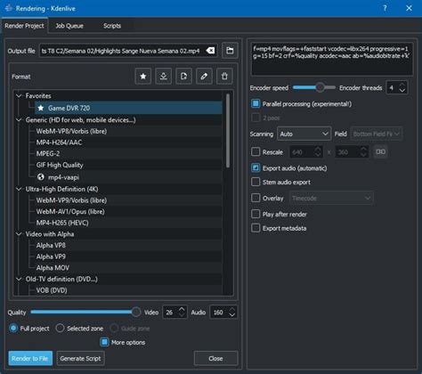 Unsupported Video Codec Profile Rkdenlive