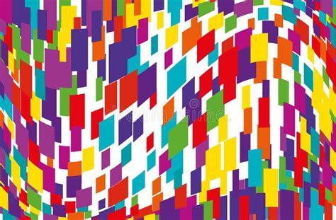 Abstract Geometric Pattern With Multicolored Squares Rectangles