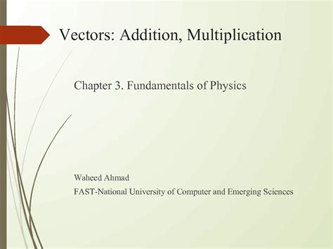 SOLUTION Chapter 3 Vectors Lecture Slides And Notes Applied Physics Studypool