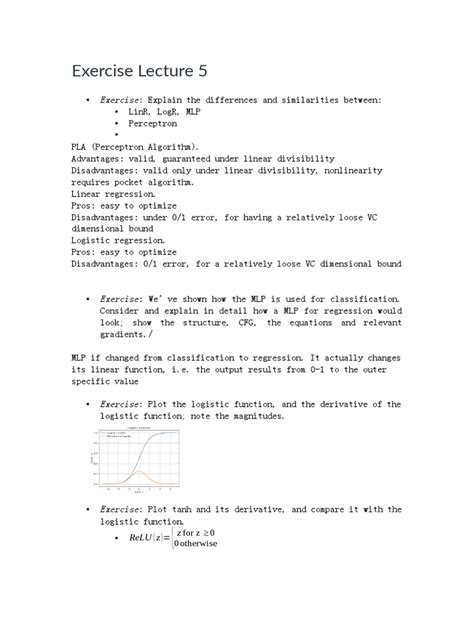 exercise lecture 5 pdf applied mathematics machine learning