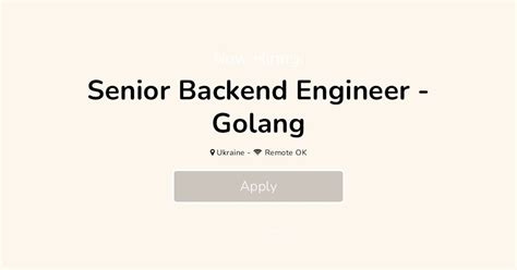 senior backend engineer golang at lemfi