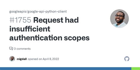 Request Had Insufficient Authentication Scopes Issue