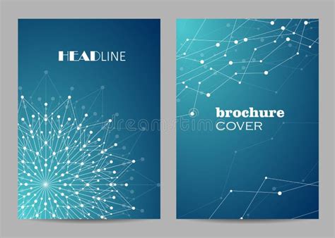 Brochure Template Layout Design Abstract Geometric Background With Connected Lines And Dots