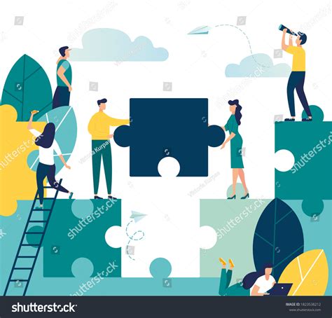 비즈니스 개념 팀 은유 사람들은 퍼즐 스톡 벡터로열티 프리 1823538212 Shutterstock