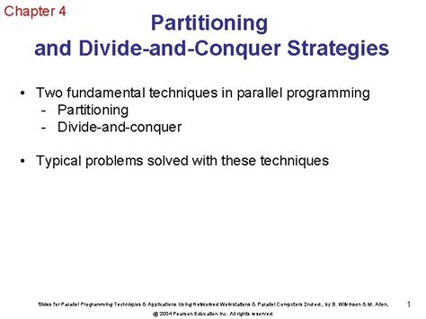 Chapter 4 Partitioning And Divideandconquer Strategies Two Fundamental