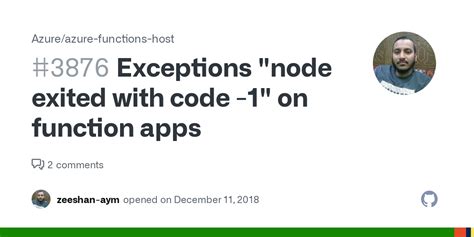 exceptions node exited with code 1 on function apps · issue 3876 · azure azure functions