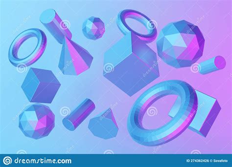 Tetrahedron Cone Square Pyramid Triangular Prism Vector Illustration