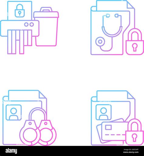 Information Sensitivity Gradient Linear Vector Icons Set Stock Vector Image And Art Alamy