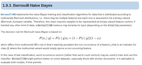 machine learning bernoulli naive bayes classification mathematics