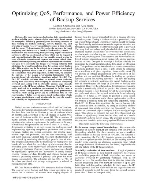 Pdf Optimizing Qos Performance And Power Efficiency Of Backup Services