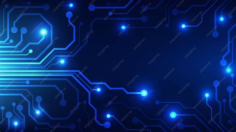 Premium Vector Hi Tech Digital Circuit Board Ai Pad And Electrical Lines Connected On Blue