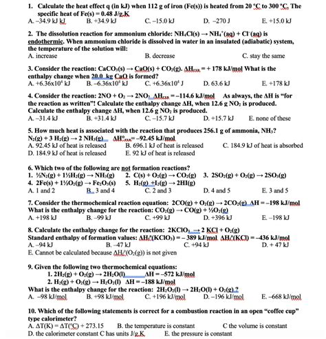 Solved 1 Calculate The Heat Effect Q In KJ When 112 G Of Chegg Com