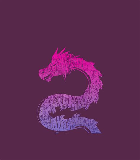 Bisexual Japanese Dragon Bi Pride Flag Colors Back Design Digital Art