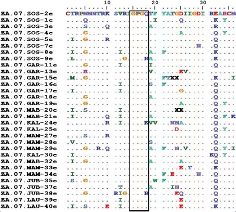 V3 Loop Sequences Of Study Samples Sample 2e Was Used As A Reference Download Scientific