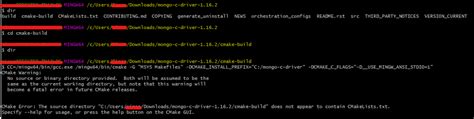 cmake error installing mongo c driver drivers mongodb developer