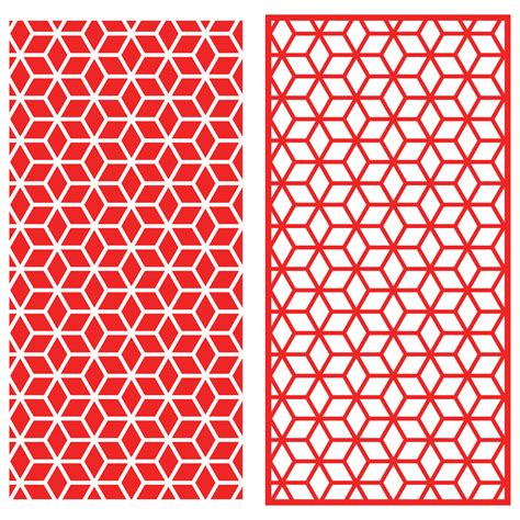 Laser Cut Panel Abstract Geometric Pattern With Lines Rhombuses Squares Engraving Paper Cut