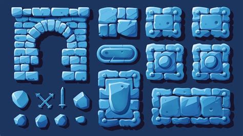 Premium Photo Isolated Blue Gui Layout Rectangle Illustration Play Start Continue And Cancel