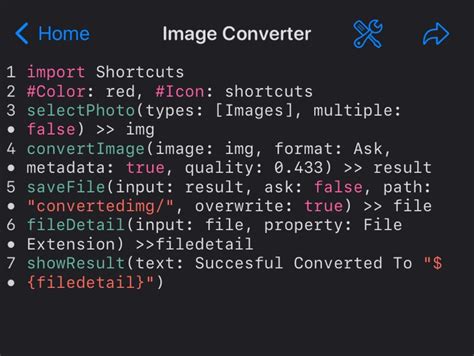 tutorial to create an image converter shortcut with jellycuts