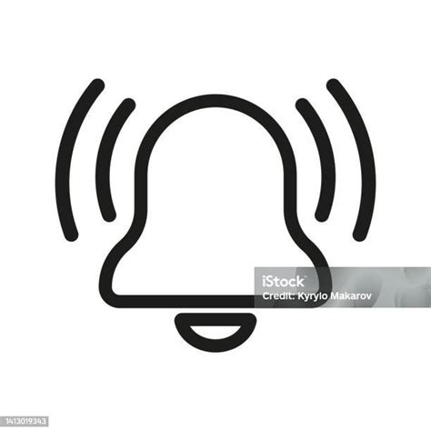 벨 라인 울리는 아이콘입니다 알림 알림 벨소리 초인종 징글 벨소리 메시지 전화 알람 시계 사운드 컨셉 비즈니스 및 광고에 대한 벡터 라인 아이콘 알림 아이콘에 대한 스톡