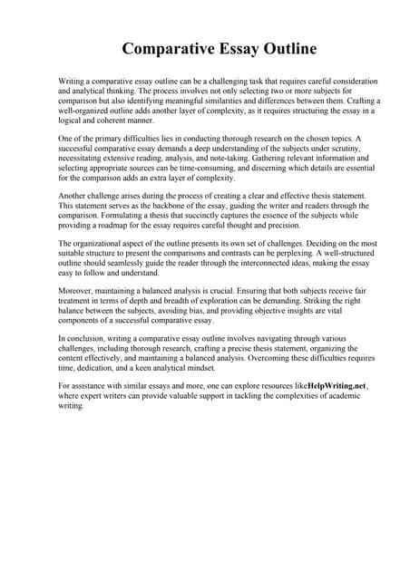 Comparative Essay Outlinepdf