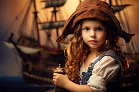Premium Photo A Girl In A Pirate Garment Premium Photo A Girl In A Pirate Garment