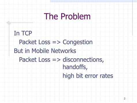 Ppt Improving Tcpip Performance Over Wireless Networks Powerpoint